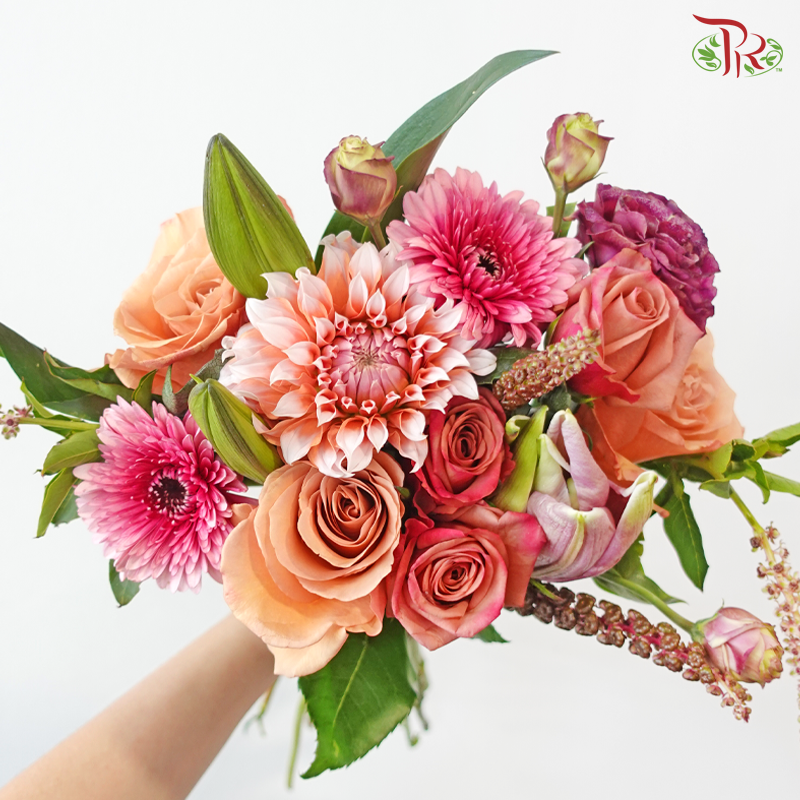 Signature Weekly Flower Bunch - Sunset Cappuccino Dream 《珈霞之梦》 (Medium ...