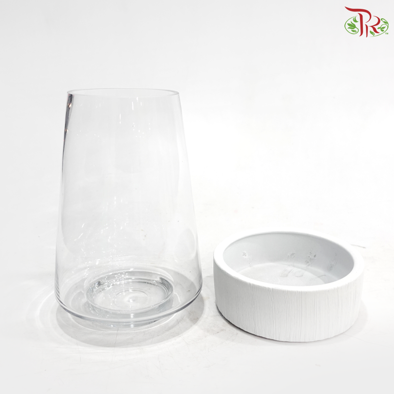 431928T - Detachable Glass Jar Vase With White Colour Base – Pudu Ria ...
