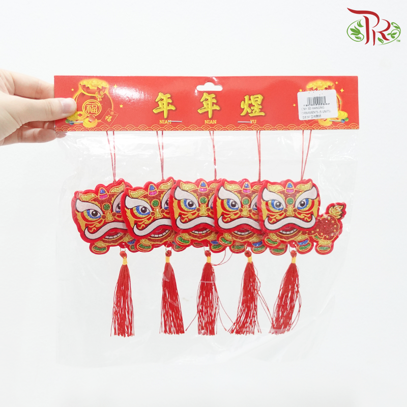 CNY Hanging Ornaments - 2D Lion Dance 立体舞狮 (5 Units) – Pudu Ria Florist