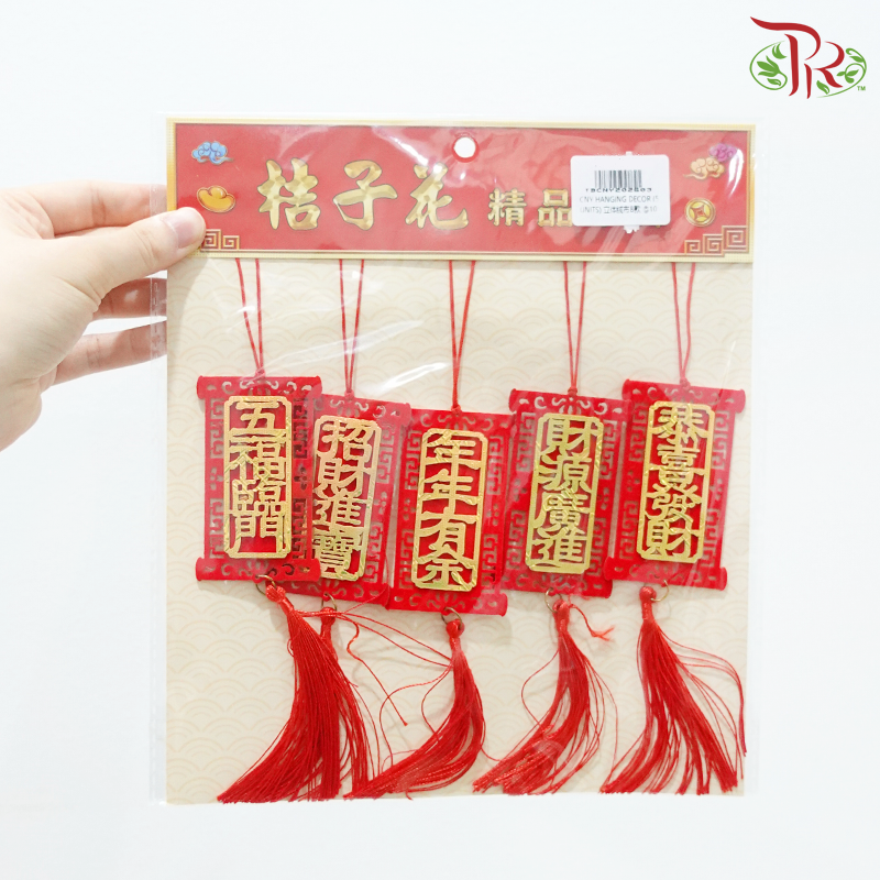CNY Hanging Ornaments - 2D Flocked Fabric – Design B 立体绒布B款 (5 Units ...